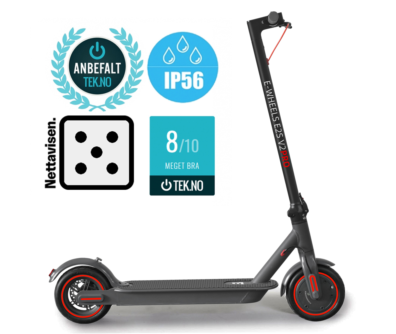 E-wheels E2S V2 PRO | Lovlig el sparkesykkel